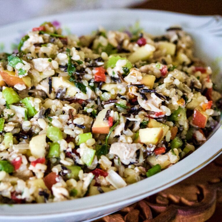 Brown and Wild Rice Salad with Chicken- The Bossy Kitchen