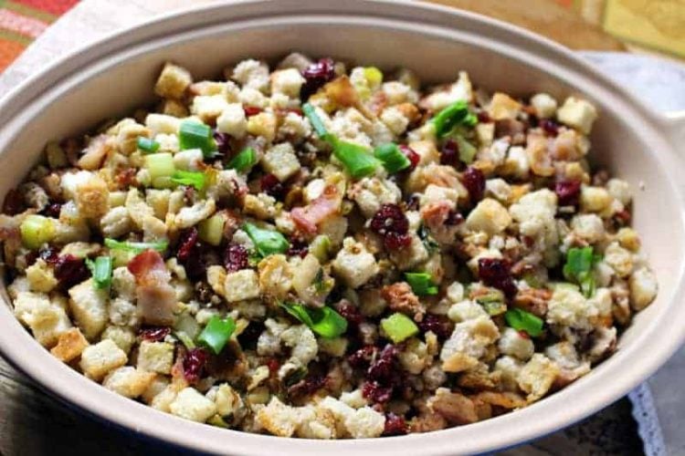Easy Sausage Cranberries And Walnuts Stuffing- The Bossy Kitchen