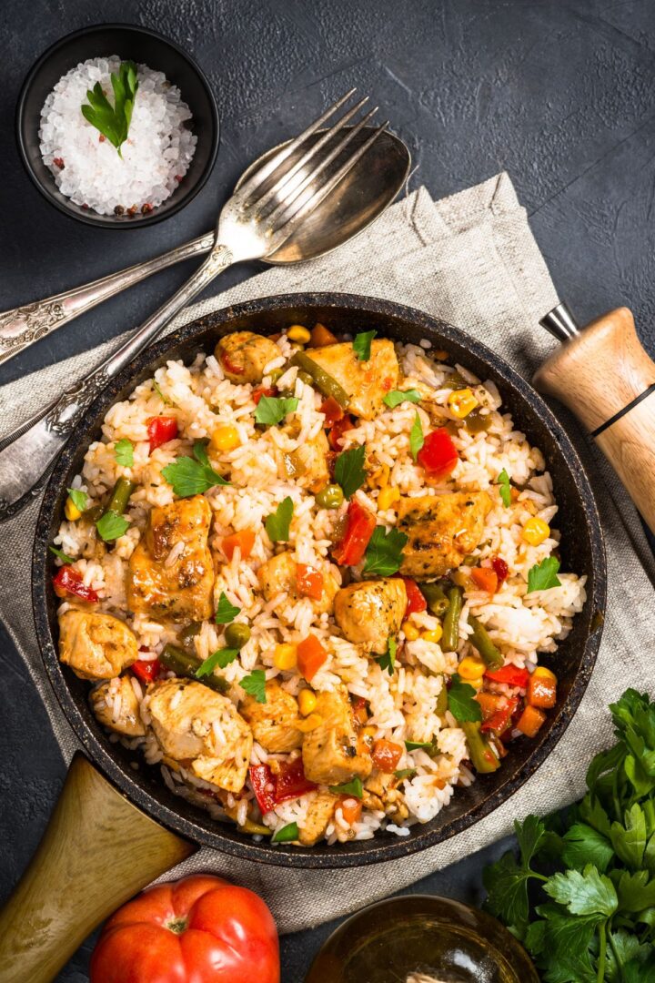 Rice Pilaf with Pork and Vegetables – The Bossy Kitchen