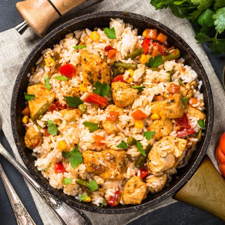 Rice Pilaf with Pork and Vegetables – The Bossy Kitchen