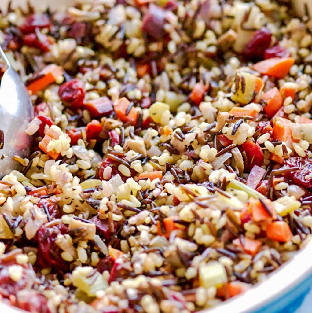 Vegetarian And Gluten-Free Wild Rice Stuffing- The Bossy Kitchen