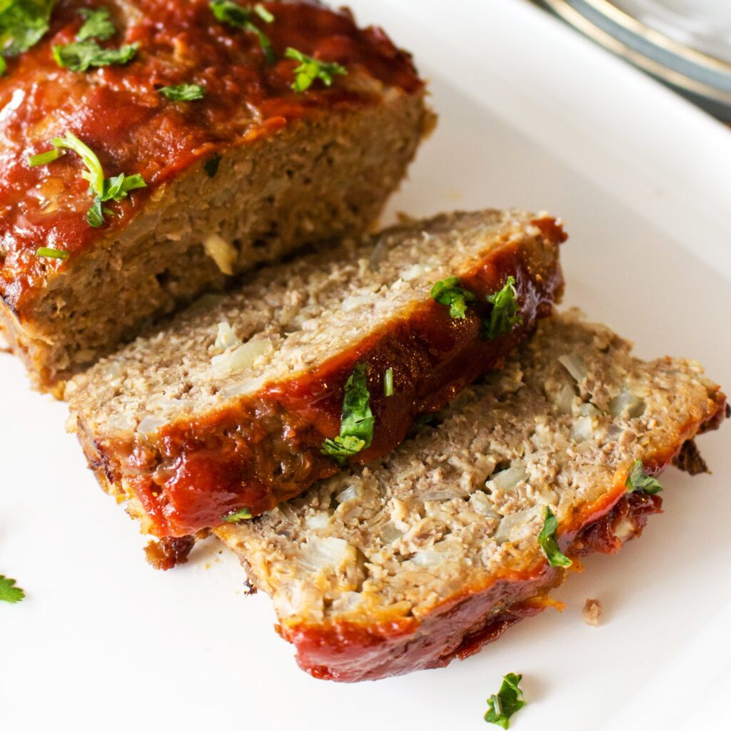 Classic Meatloaf With Oatmeal Recipe- The Bossy Kitchen