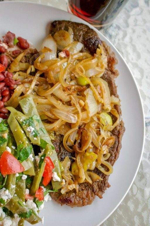 Authentic Mexican Bistec Encebollado- Steak And Onion