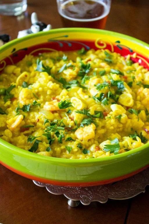 Easy Yellow Rice With Seafood- The Bossy Kitchen