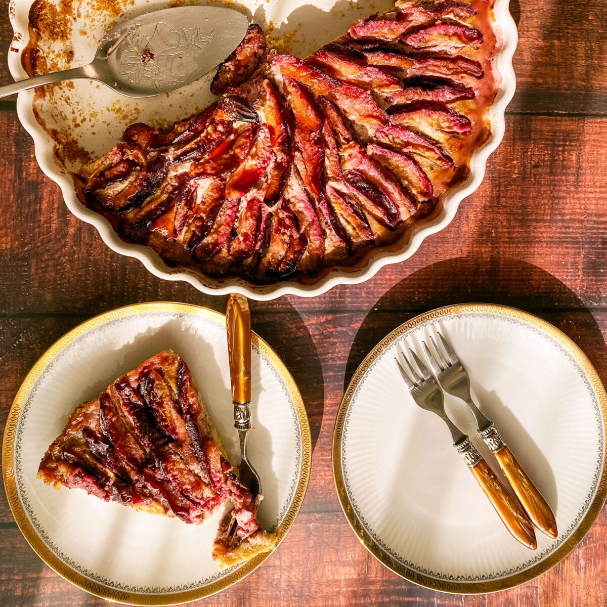 Plum Custard Tart Recipe- The Bossy Kitchen