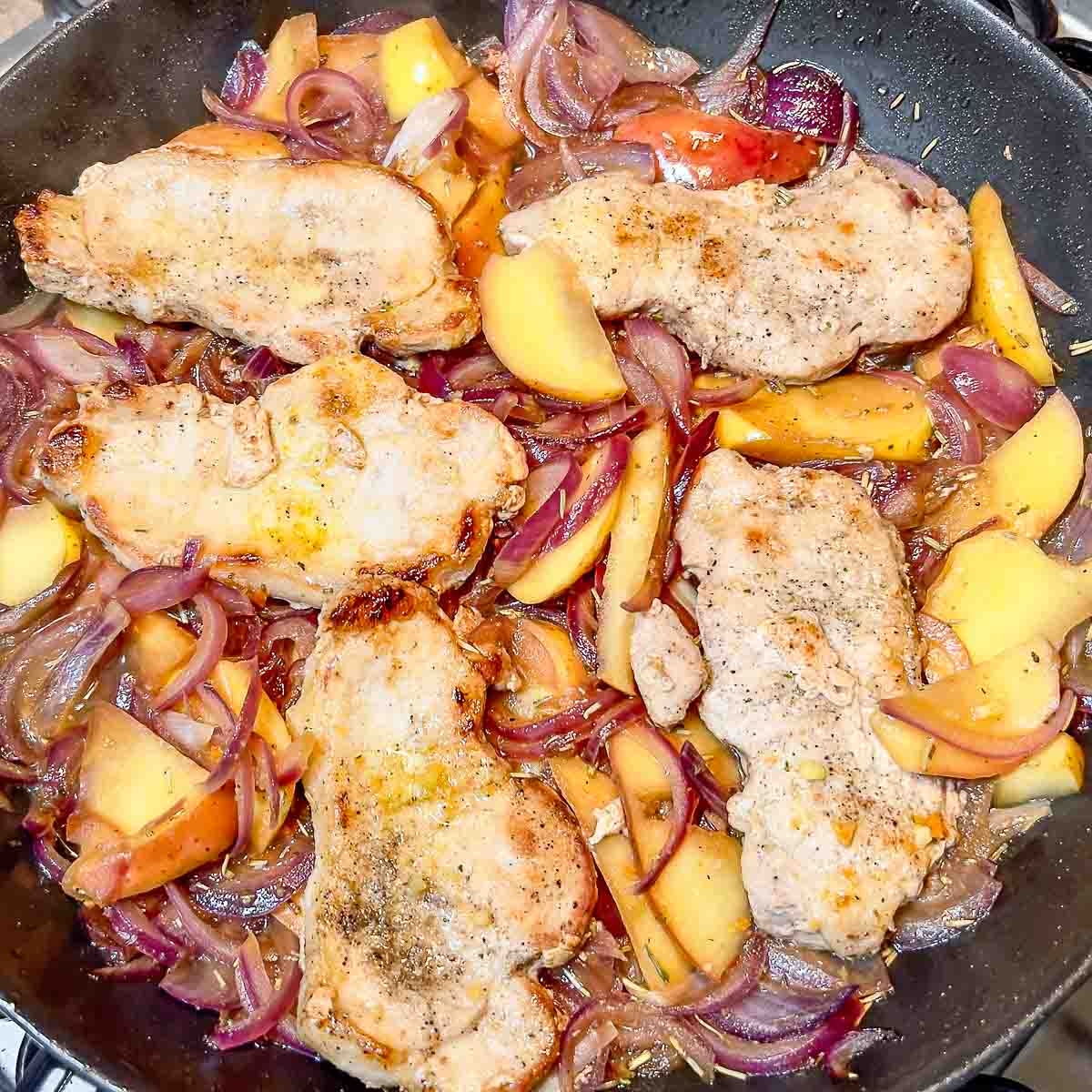 One Pan Boneless Pork Chops with Apples and Onions – The Bossy Kitchen
